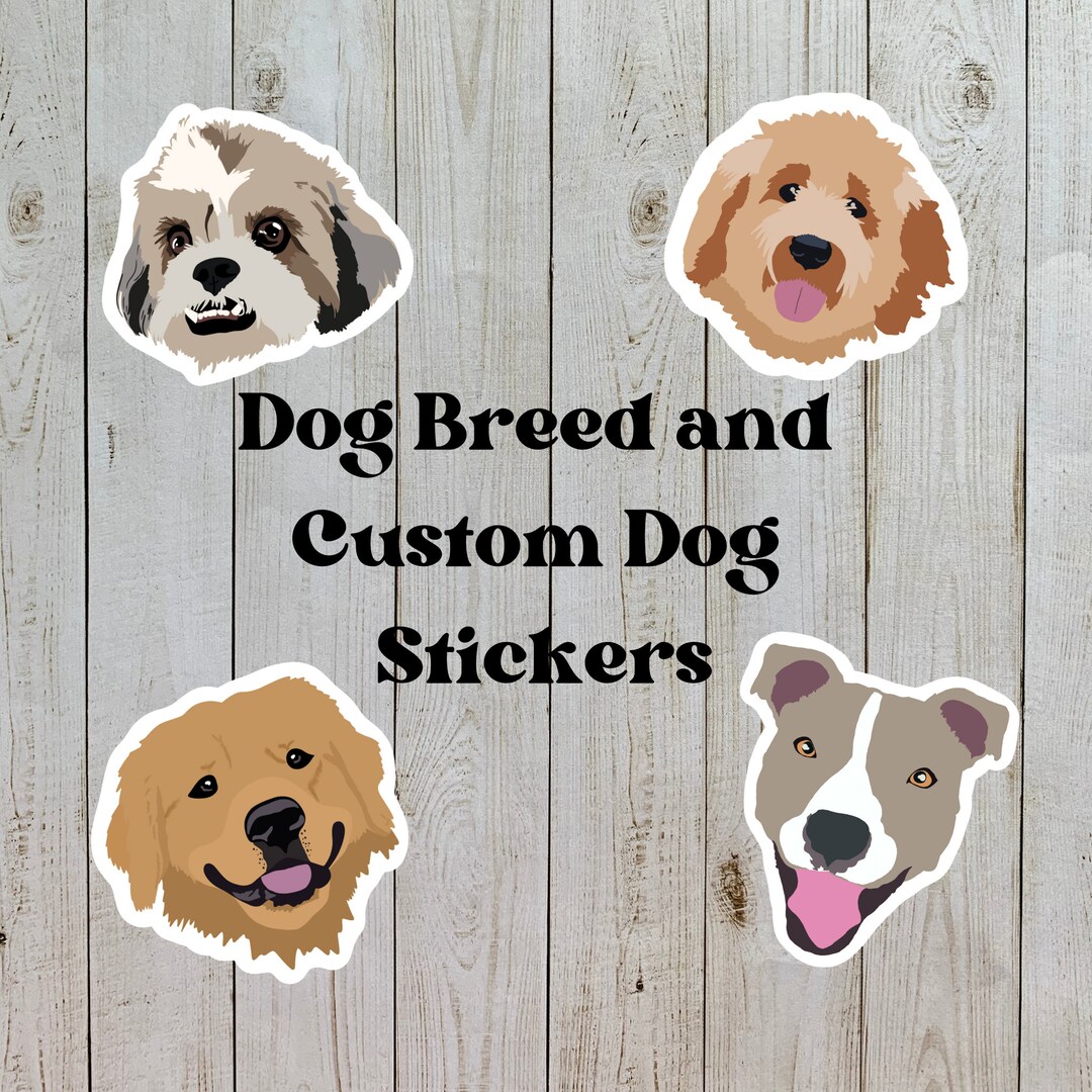 Personalized Dog Sticker | Dog Breed Sticker | Custom Dog Art | Laptop ...