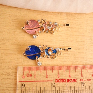Planet Hair Barrette, Star Hair Pin, Moon Hair Clip, Celestial Hair Pin ...