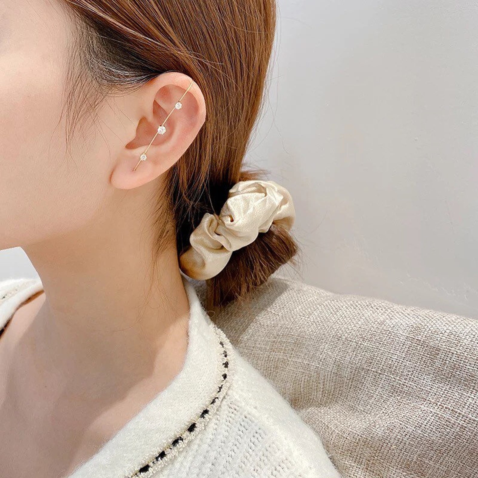 Long Arc Earrings Stick Earrings Arc Ear Threaders Earrings - Etsy