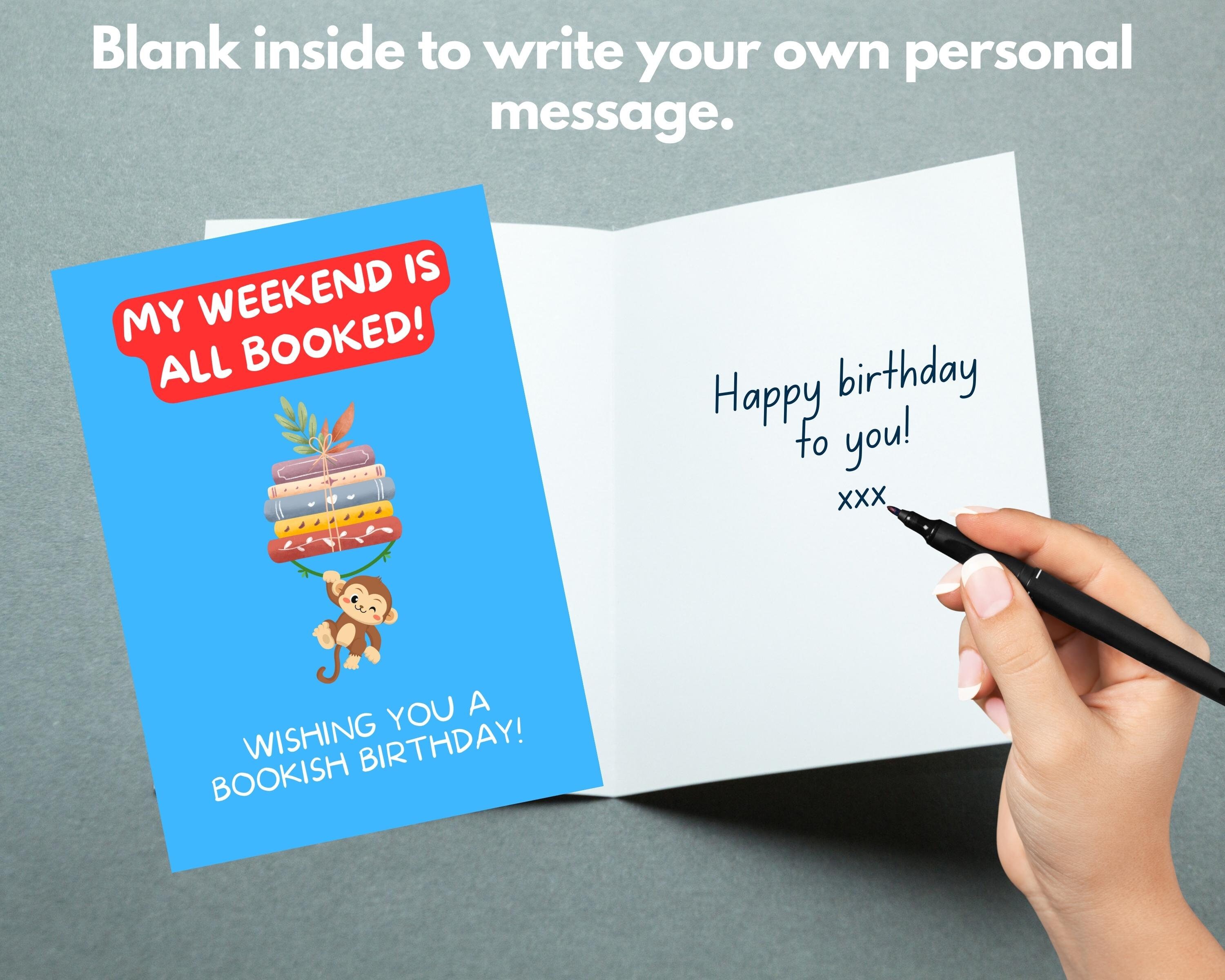 Funny Birthday Card for Book Lover Bookish Reader Gift Librarian ...