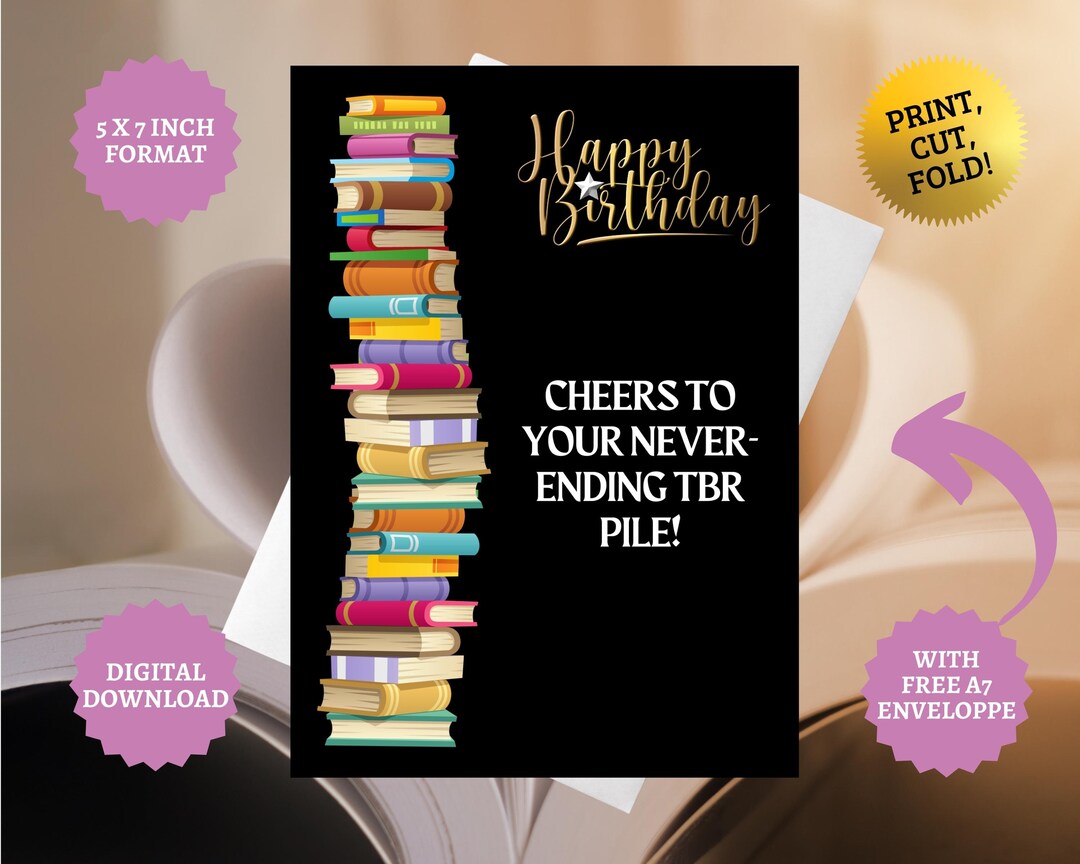 Birthday Card for Book Lover Bookish Reader Gift Librarian Birthday ...