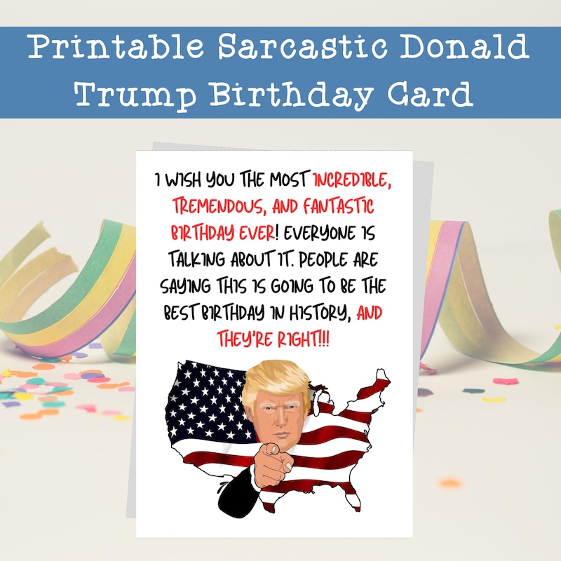 Trump Cartoon Birthday - Etsy
