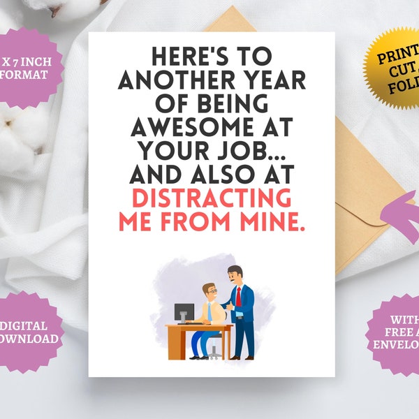 Funny Co Worker Birthday Card - Etsy