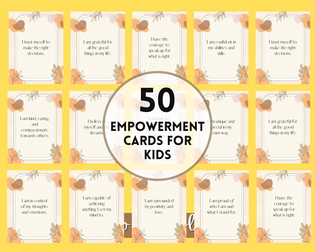 50 Empowerment Cards for Teens, Self-confidence Positive Affirmations ...