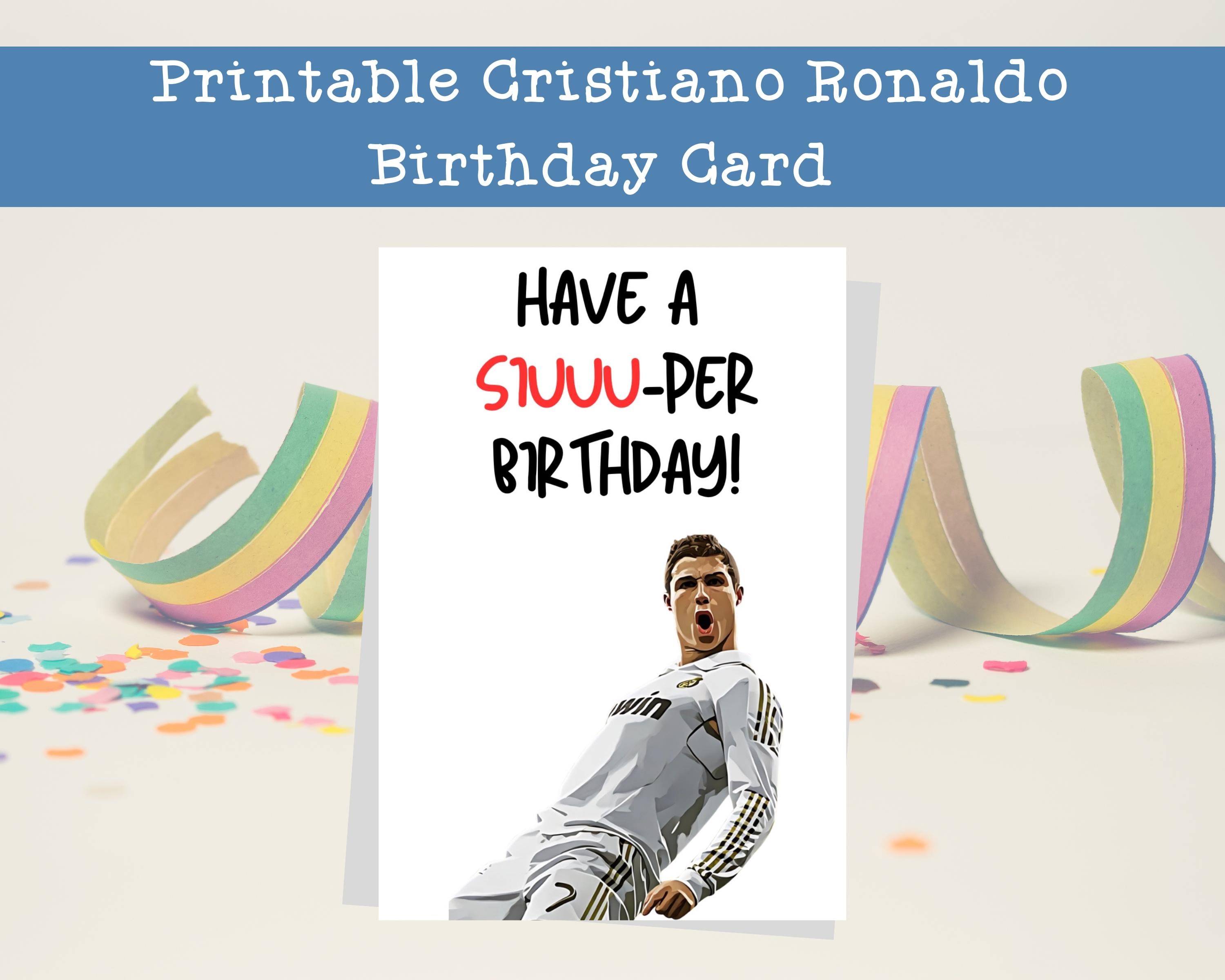 Cristiano Ronaldo Cartoon Birthday Card | Football Card | Soccer Fan ...