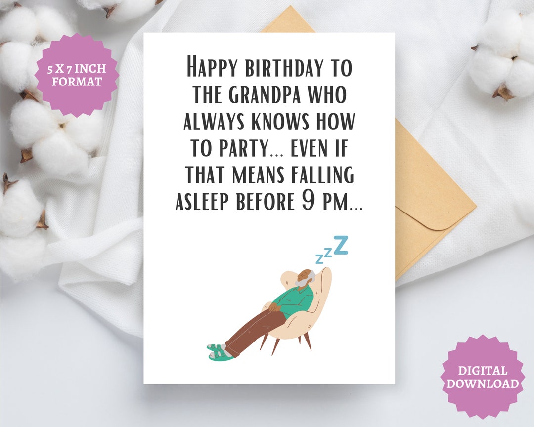 Funny Grandpa Birthday Card Grampy Best Grandfather Gift for Older ...