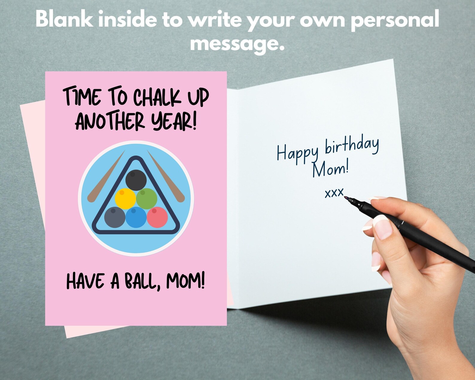 Birthday Card for Snooker Mom Pool Player Gift Billiard Cue Birthday ...