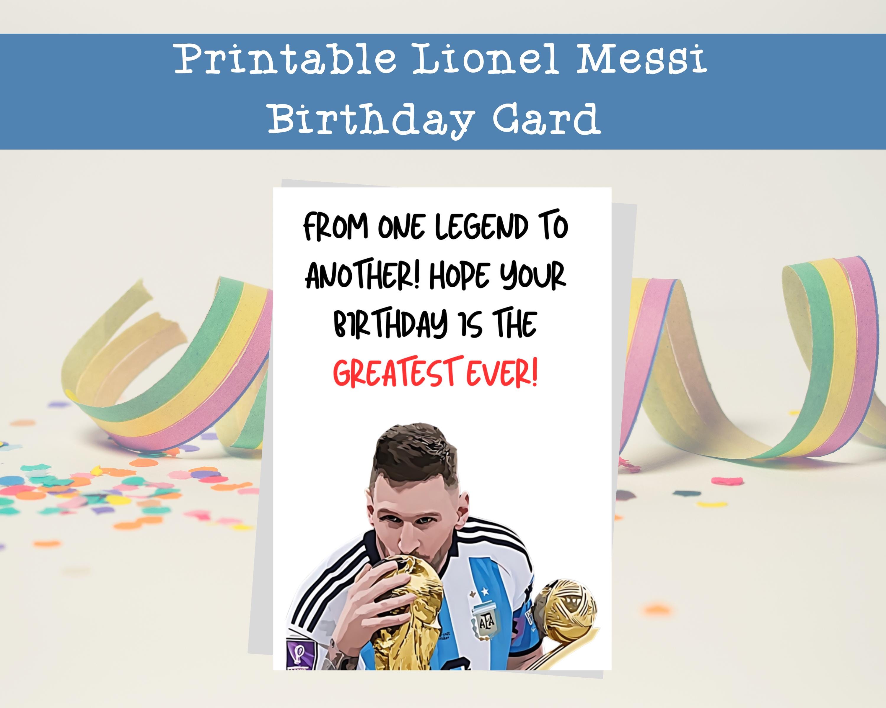 Lionel Messi Cartoon Birthday Card | Football Card | Soccer Fan World ...