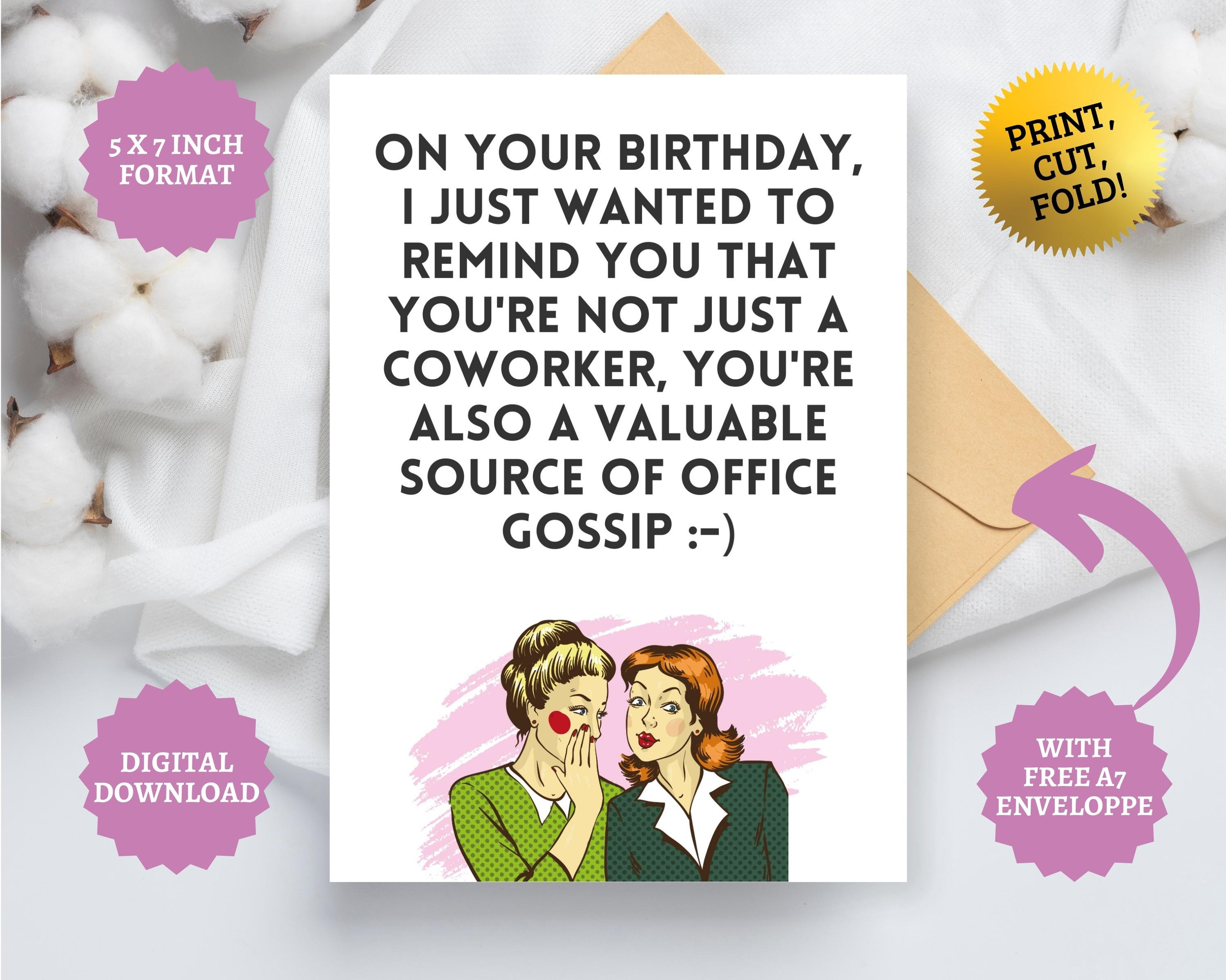 Funny Coworker Happy Birthday Card Favorite Colleague Gift Boss Co ...