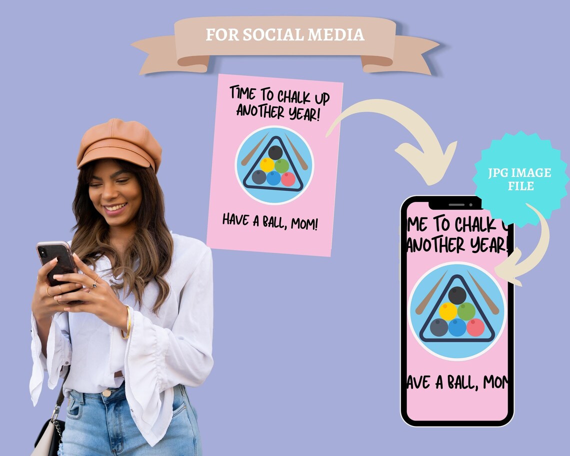 Birthday Card for Snooker Mom Pool Player Gift Billiard Cue Birthday ...