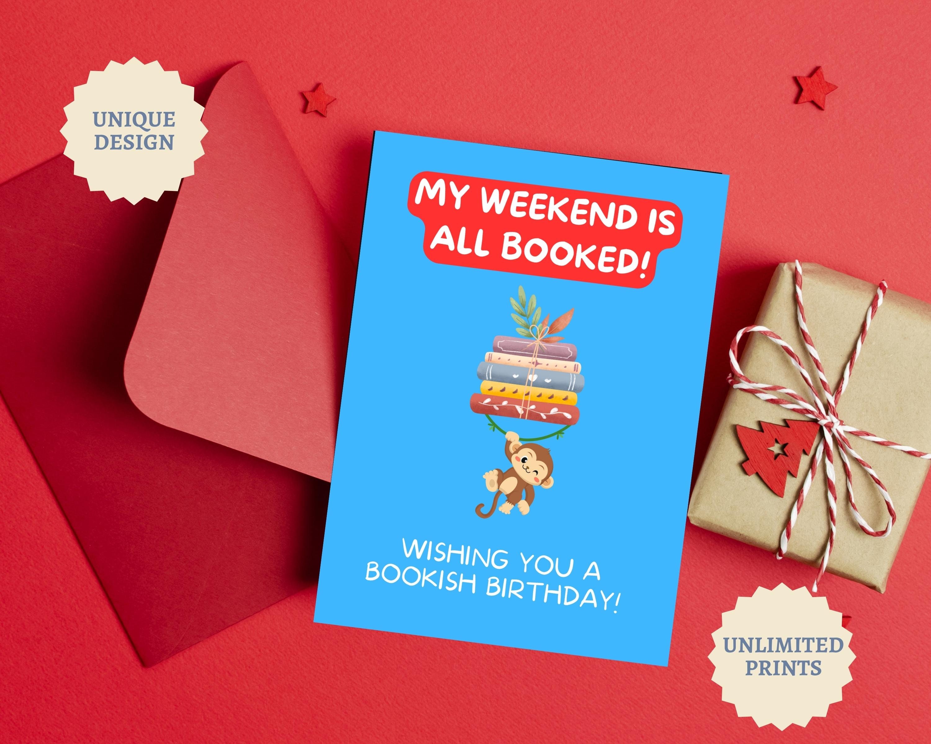 Funny Birthday Card for Book Lover Bookish Reader Gift Librarian ...
