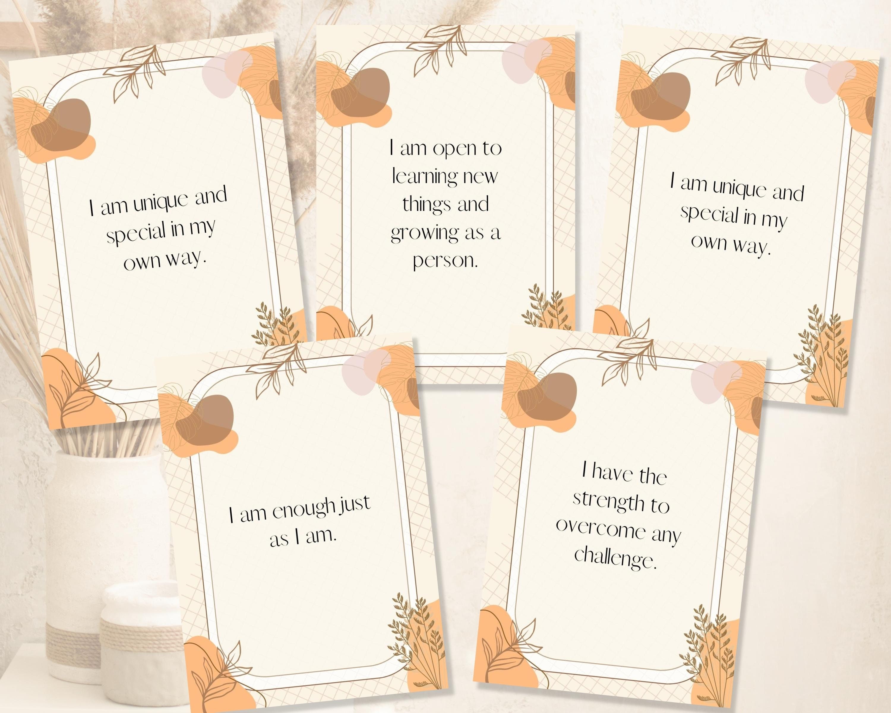 50 Empowerment Cards for Teens, Self-confidence Positive Affirmations ...