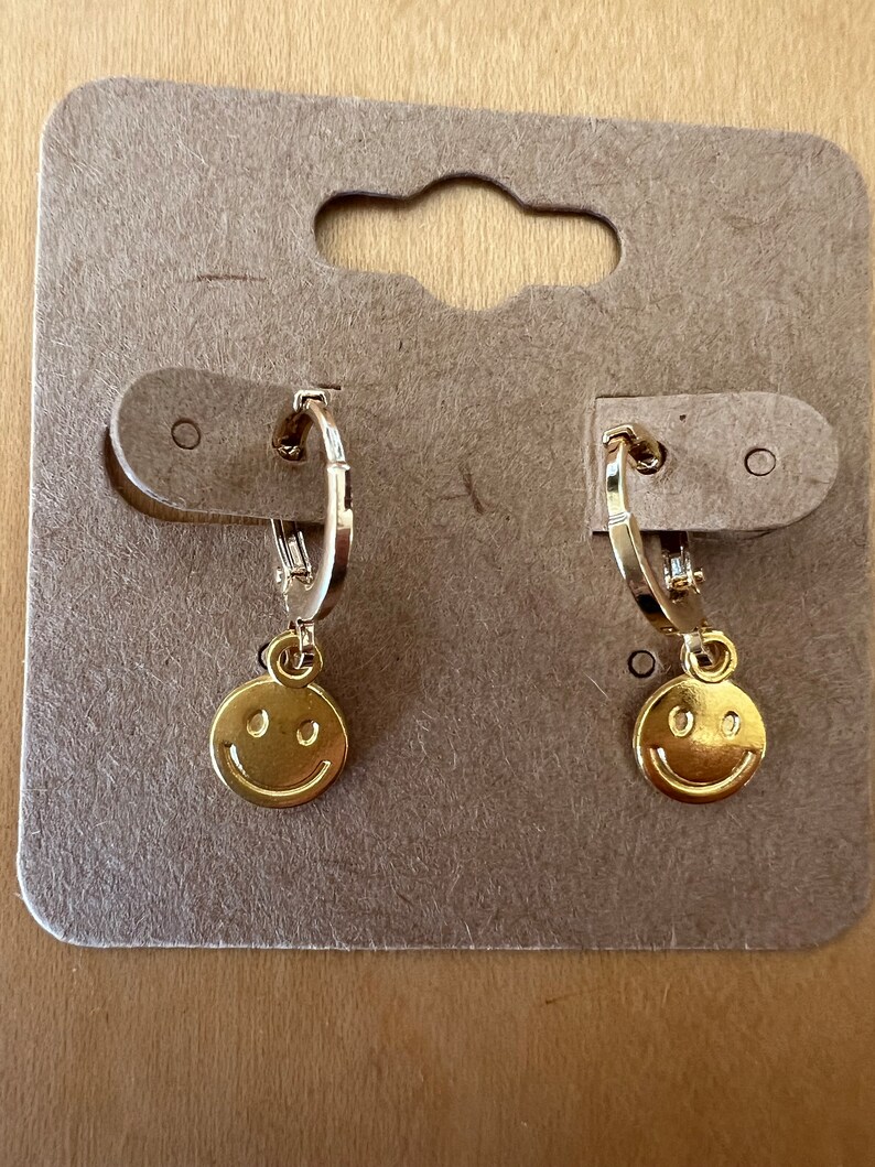 Gold Smiley Face Huge Hoop - Etsy
