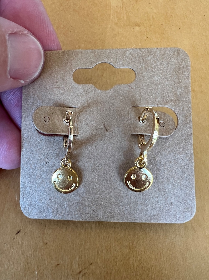 Gold Smiley Face Huge Hoop - Etsy