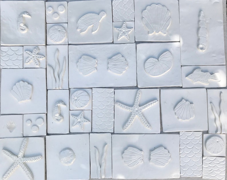Handmade Ceramic Tile Backsplash and Fireplace (tropical, Sea Life ...