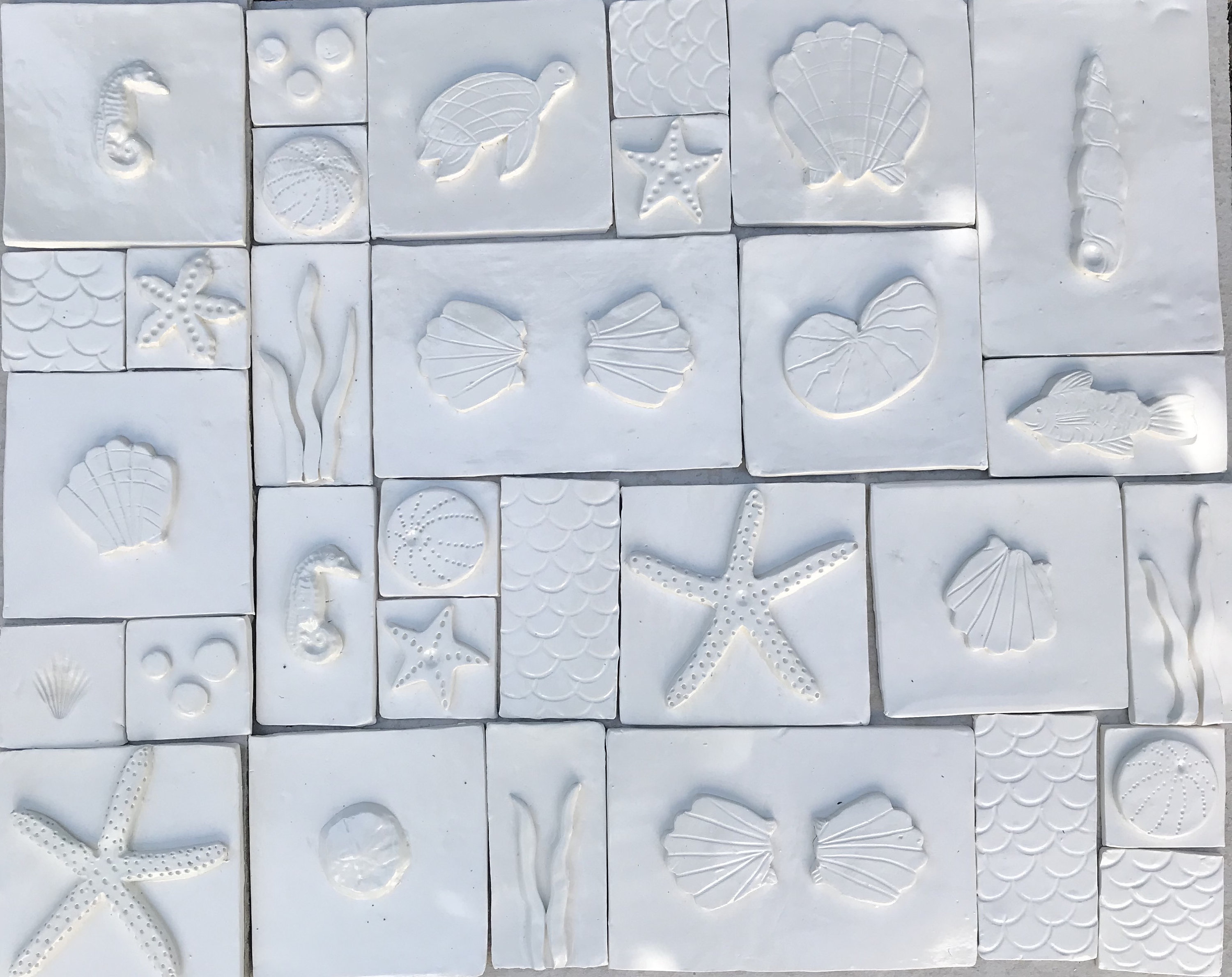 Handmade Ceramic Tile Backsplash and Fireplace (tropical, Sea Life ...