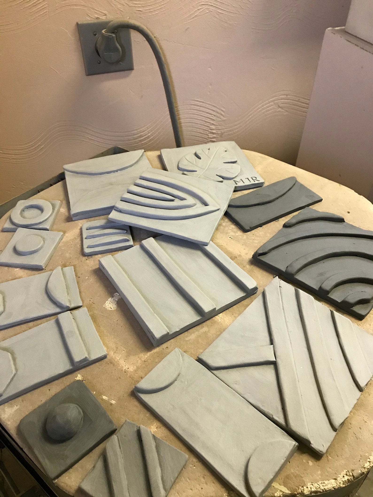 Handmade Ceramic Tile Backsplash (mid-century, Modern, Abstract Shapes ...