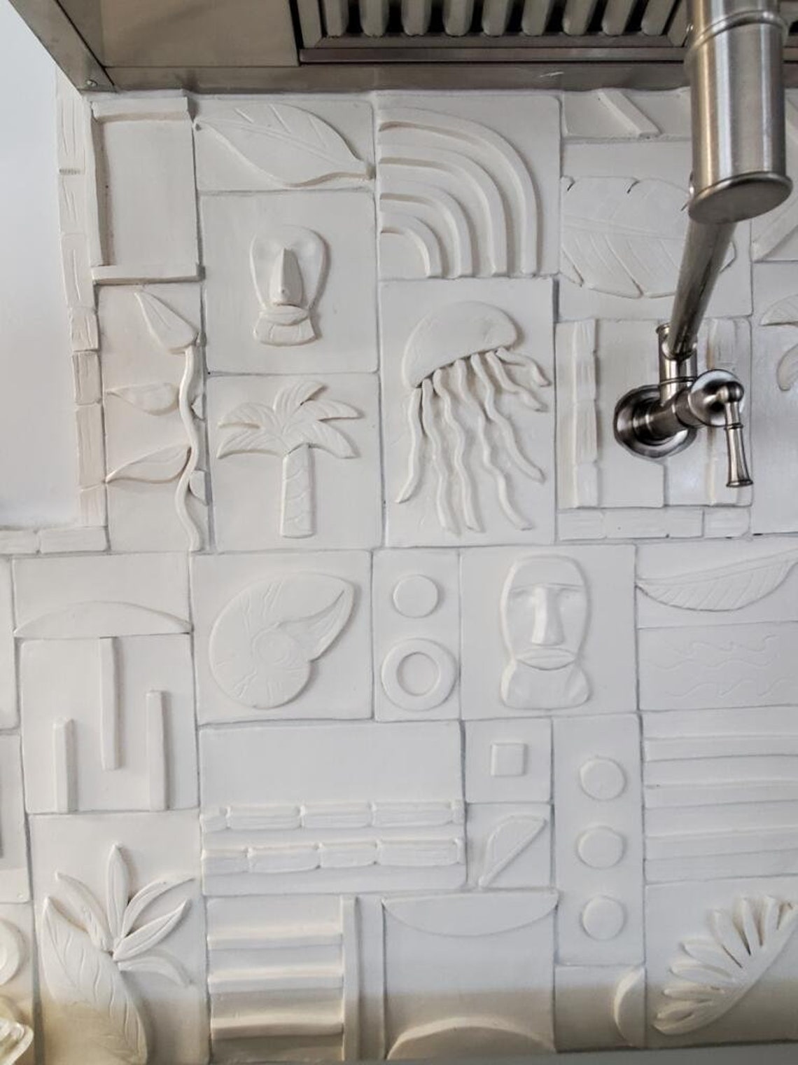 Handmade Ceramic Tile Backsplash and Fireplace (tropical, Sea Life ...