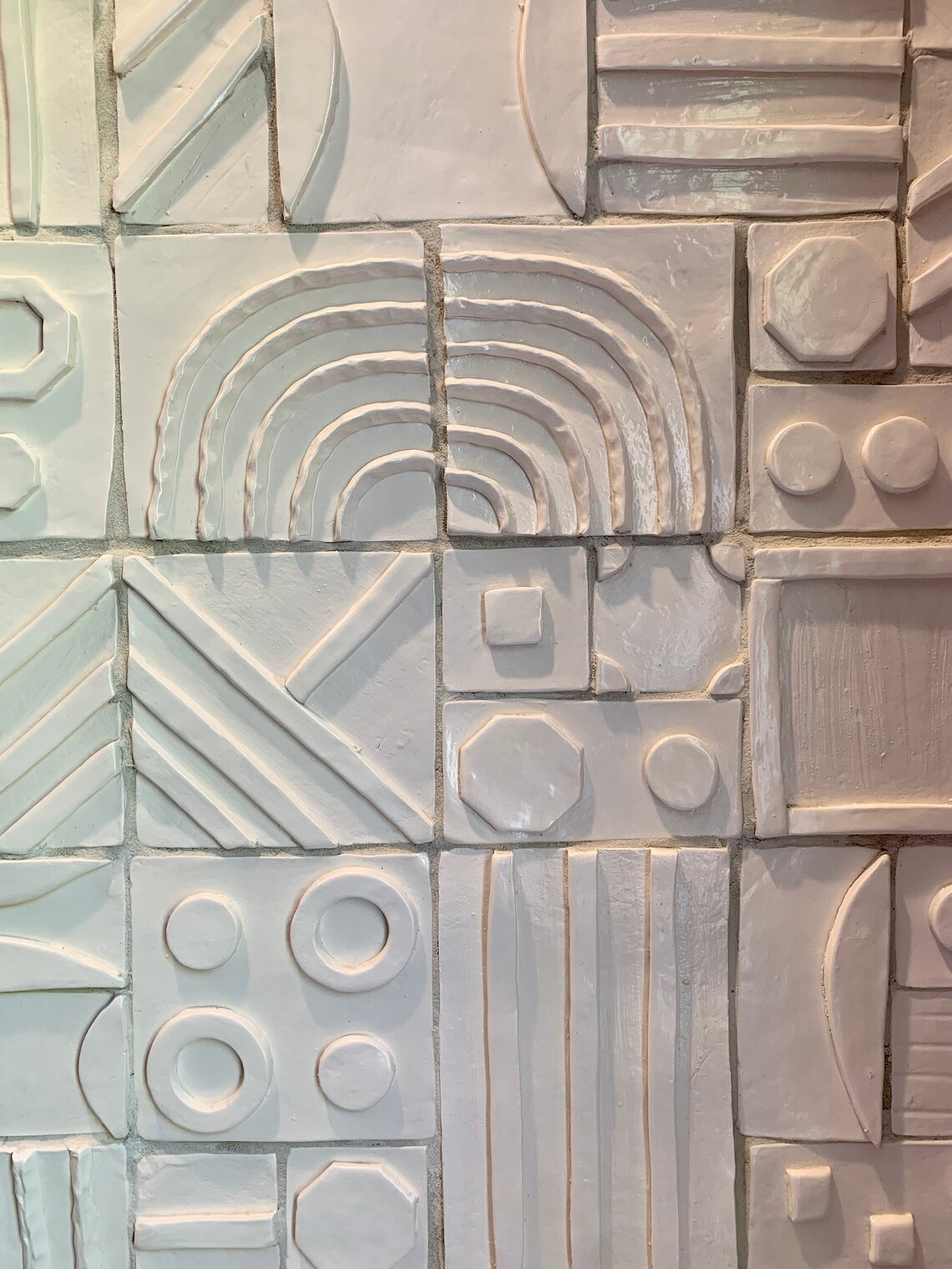 Handmade Ceramic Tile Backsplash mid-century, Modern, Abstract Shapes ...