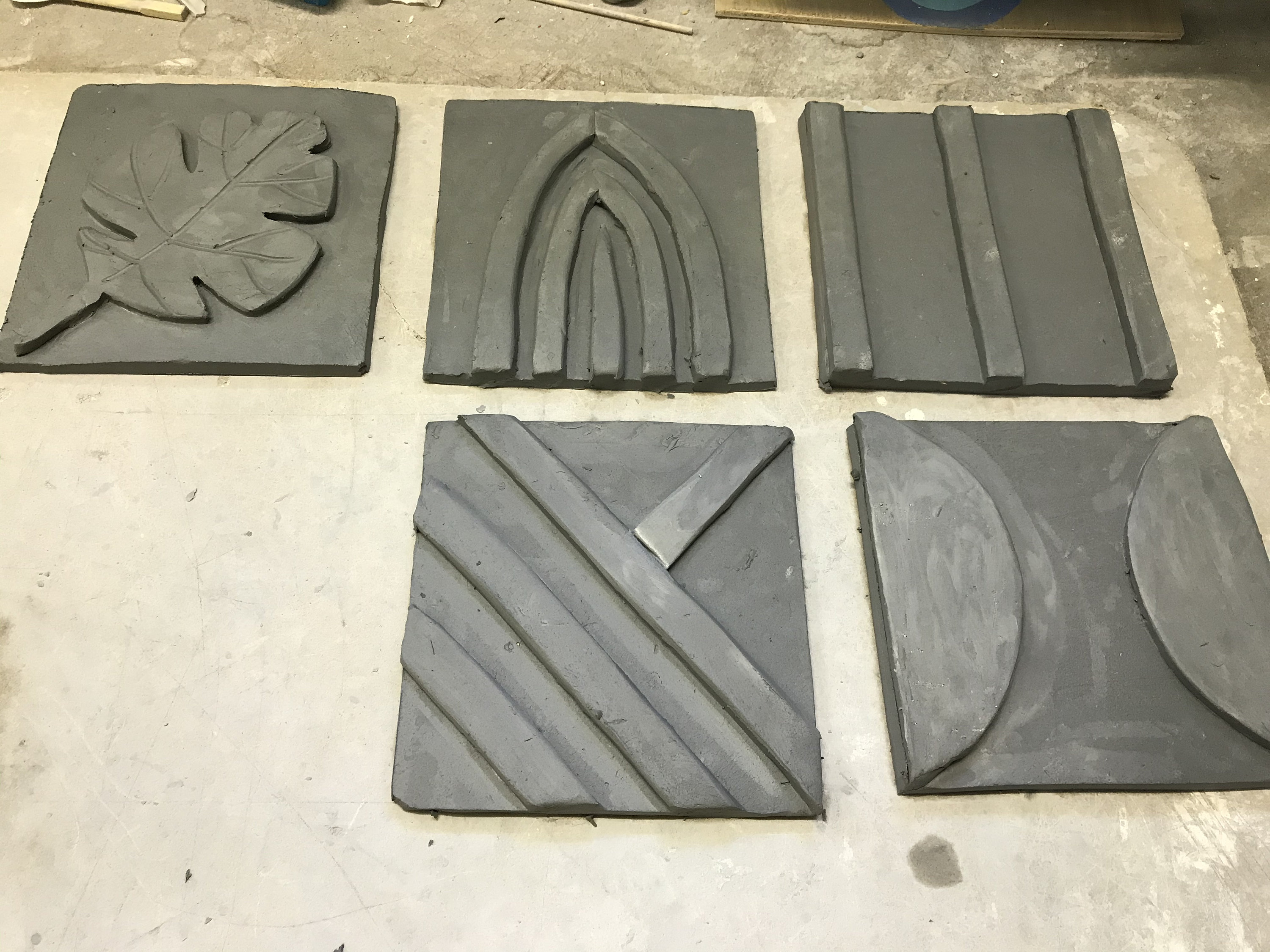 Handmade Ceramic Tile Backsplash mid-century, Modern, Abstract Shapes ...