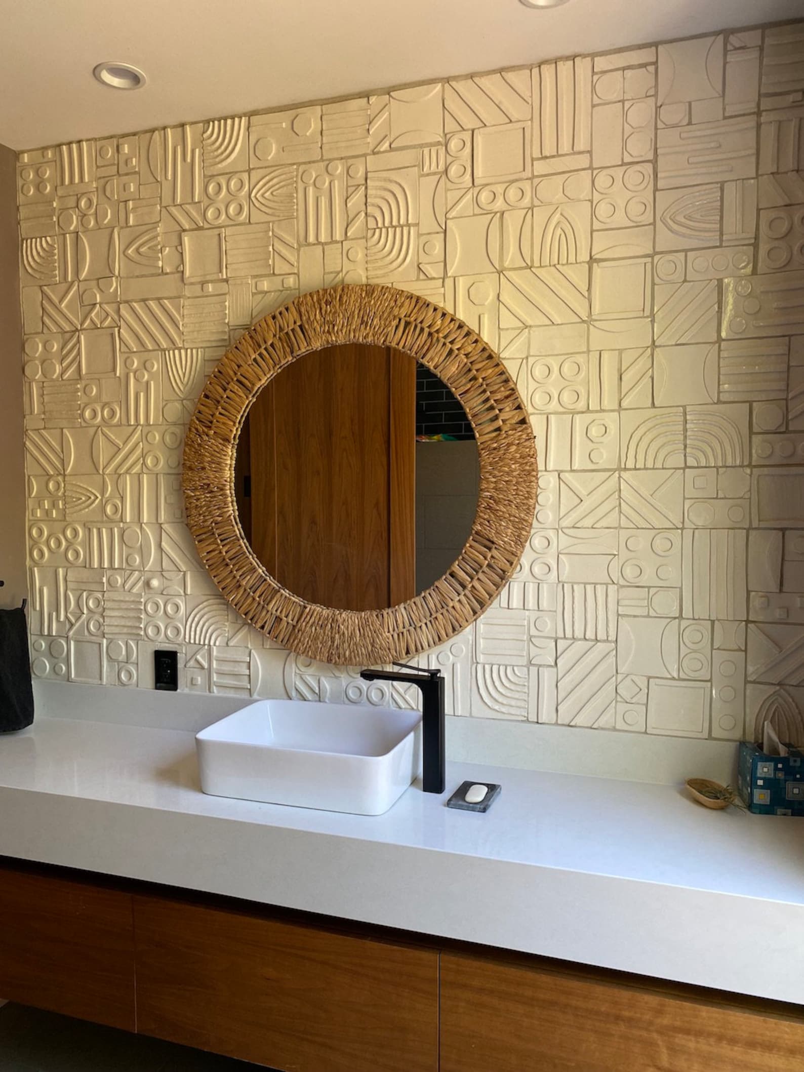 Handmade Ceramic Tile Backsplash (mid-century, Modern, Abstract Shapes ...