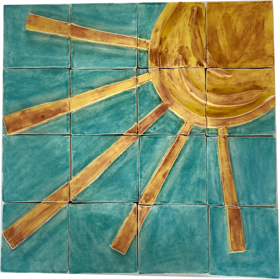Sunburst Wall Tile - Etsy