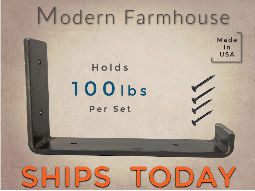 Heavy Duty Shelf Bracket: Modern Industrial Metal J Bracket - Etsy