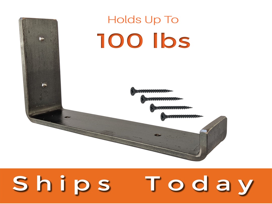 Metal Shelf Bracket, J Bracket, Modern Industrial Steel Open Shelf ...