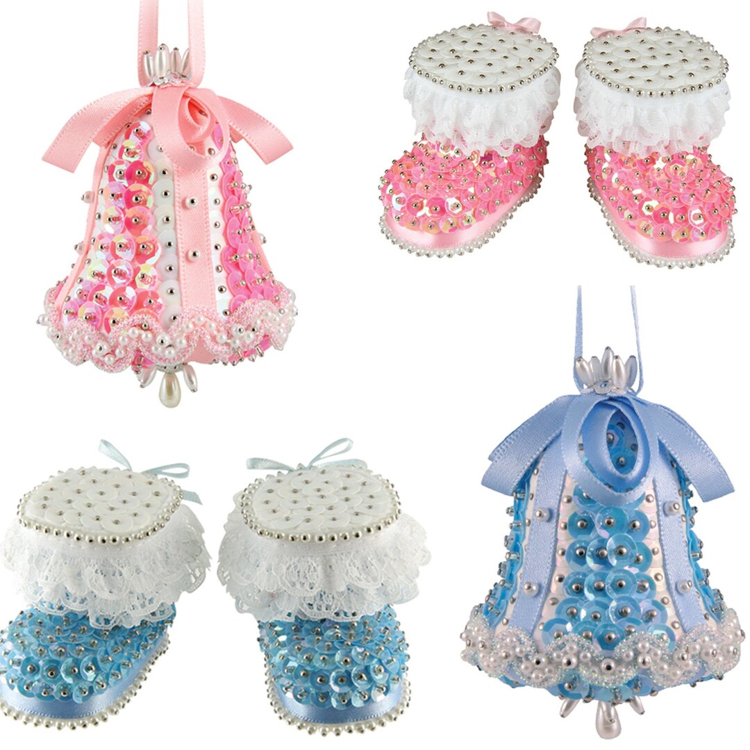 Pinflair 3D Sequin Kit baby Boots and Baby Bell for Birthday and Baby ...