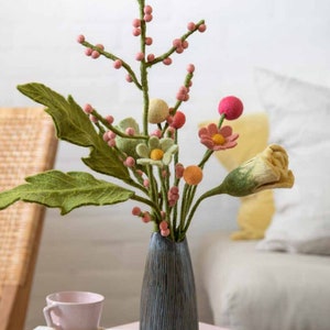 Pure Wool Leaf Branch, Decorative Branch Made of Felt, Handmade, Fair ...