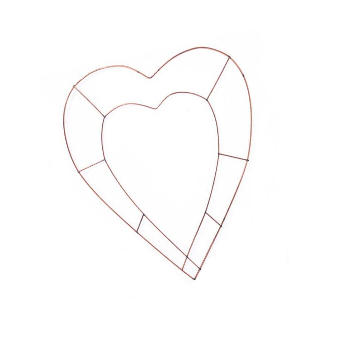 12" Flat Heart Shape Wire Wreath Ring Frame Christmas Wedding Craft ...
