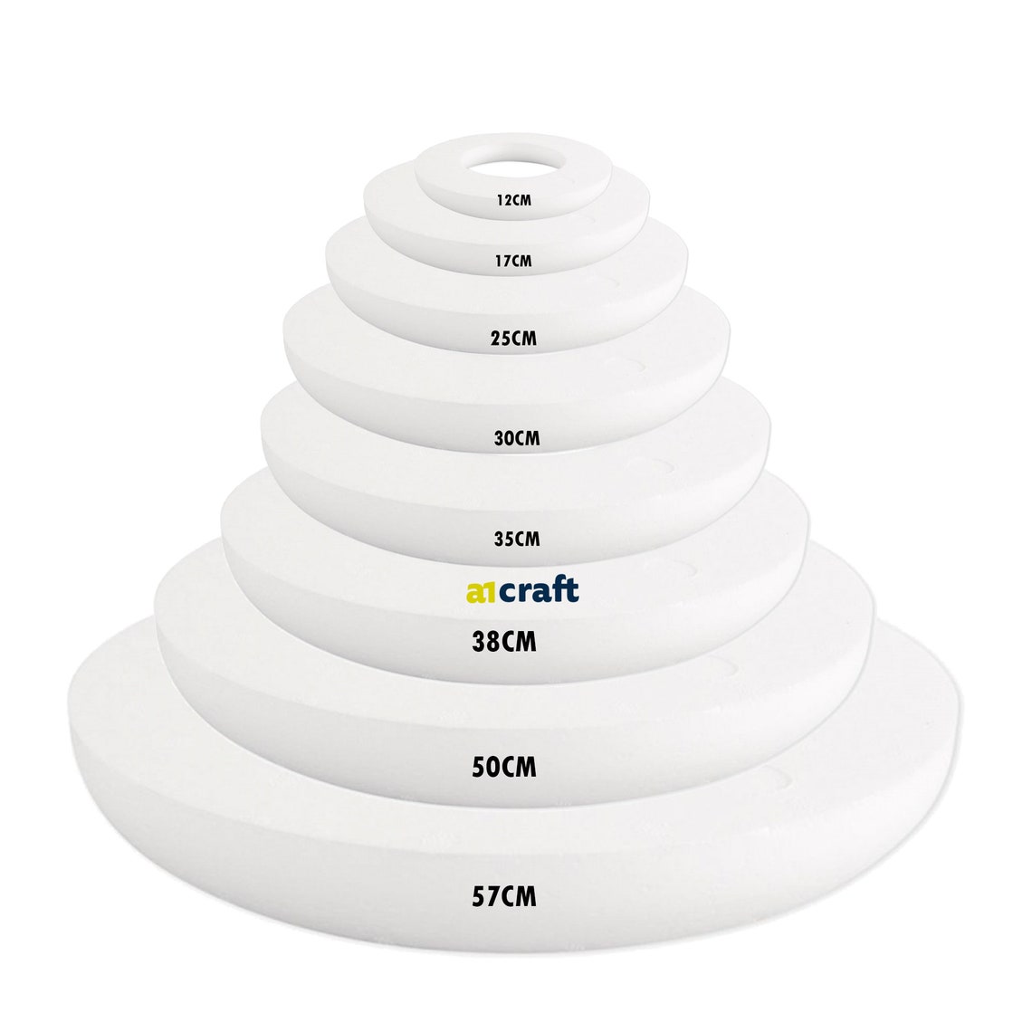 Polystyrene Styrofoam Half Backed Ring for Christmas Wreath, Wedding ...