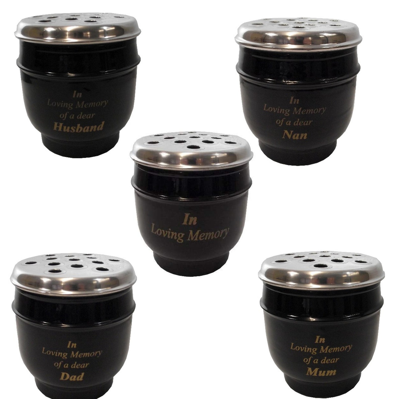 Round Metal Grave Vase Memorial Tribute Funeral Vase - Etsy UK