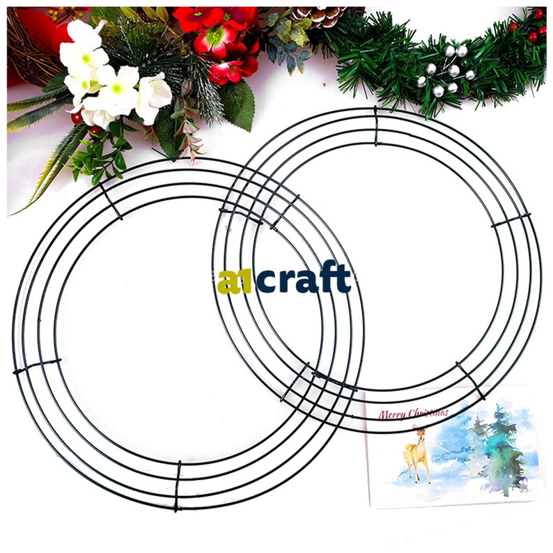 18 Inch Raised Green Wire Wreath Frame for Christmas Wedding - Etsy UK