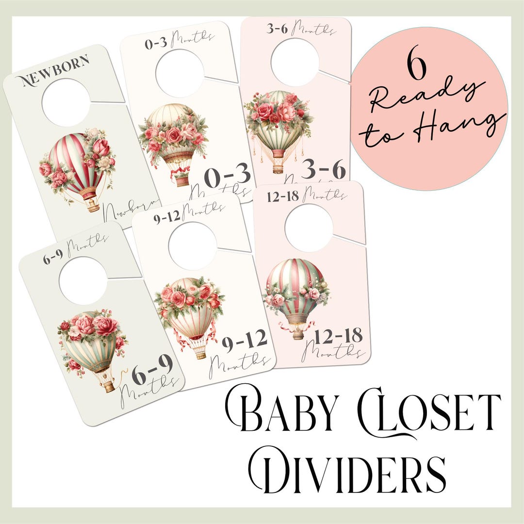 Victorian Hot Air Balloon Closet Dividers - Elegant Baby Closet ...