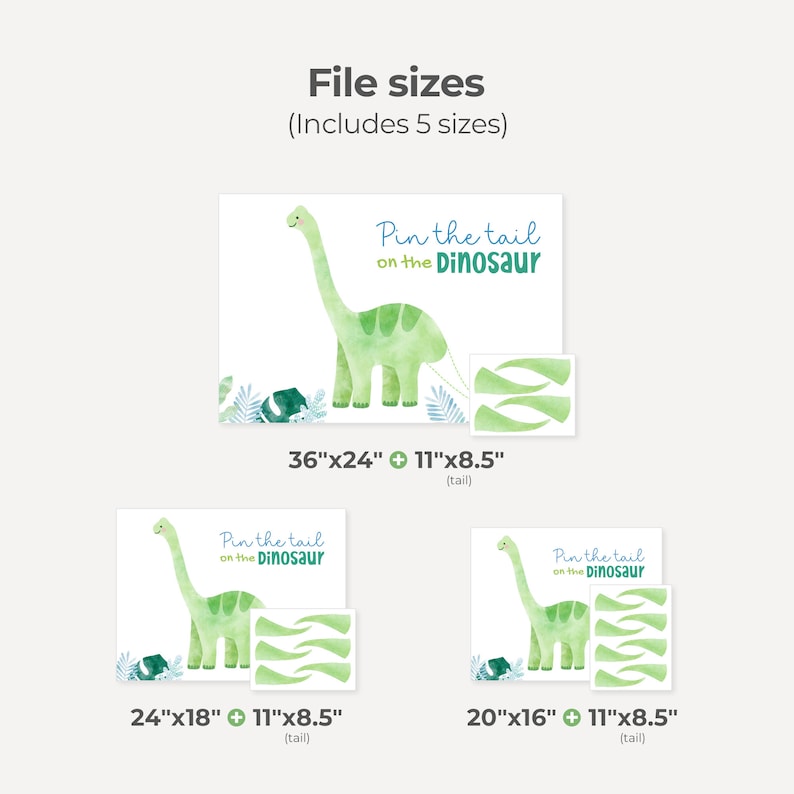 Pin the Tail on the Dinosaur Game Printable Dino Theme Party - Etsy