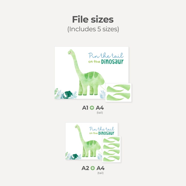 Pin the Tail on the Dinosaur Game Printable Dino Theme Party - Etsy