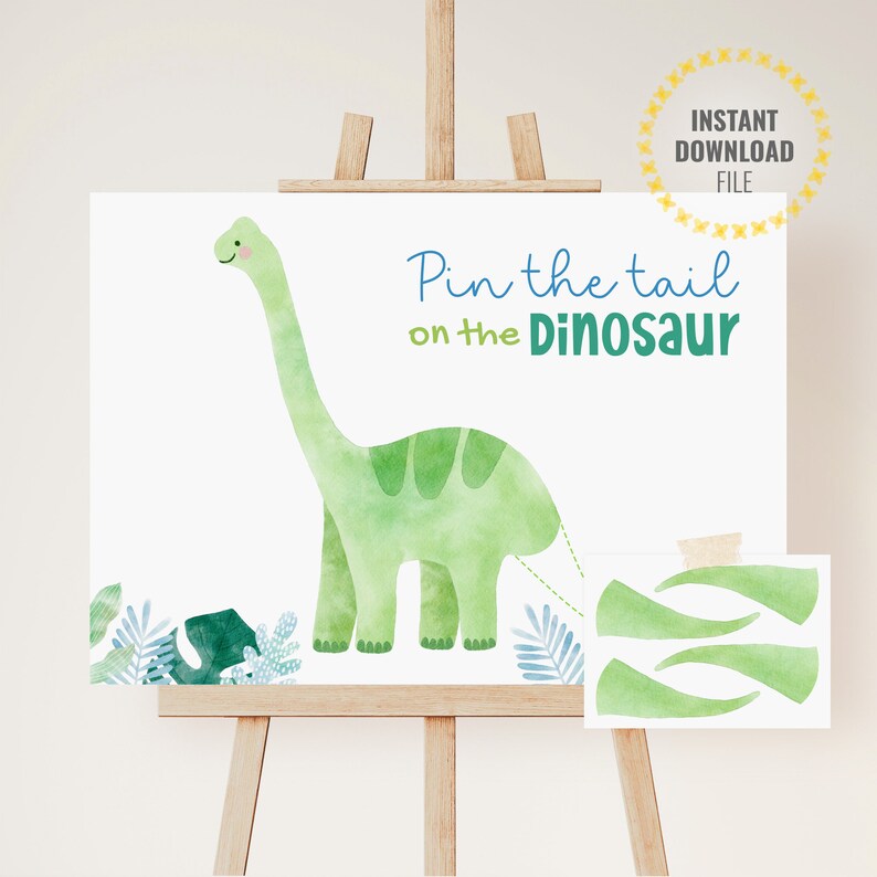 Pin the Tail on the Dinosaur Game Printable Dino Theme Party - Etsy