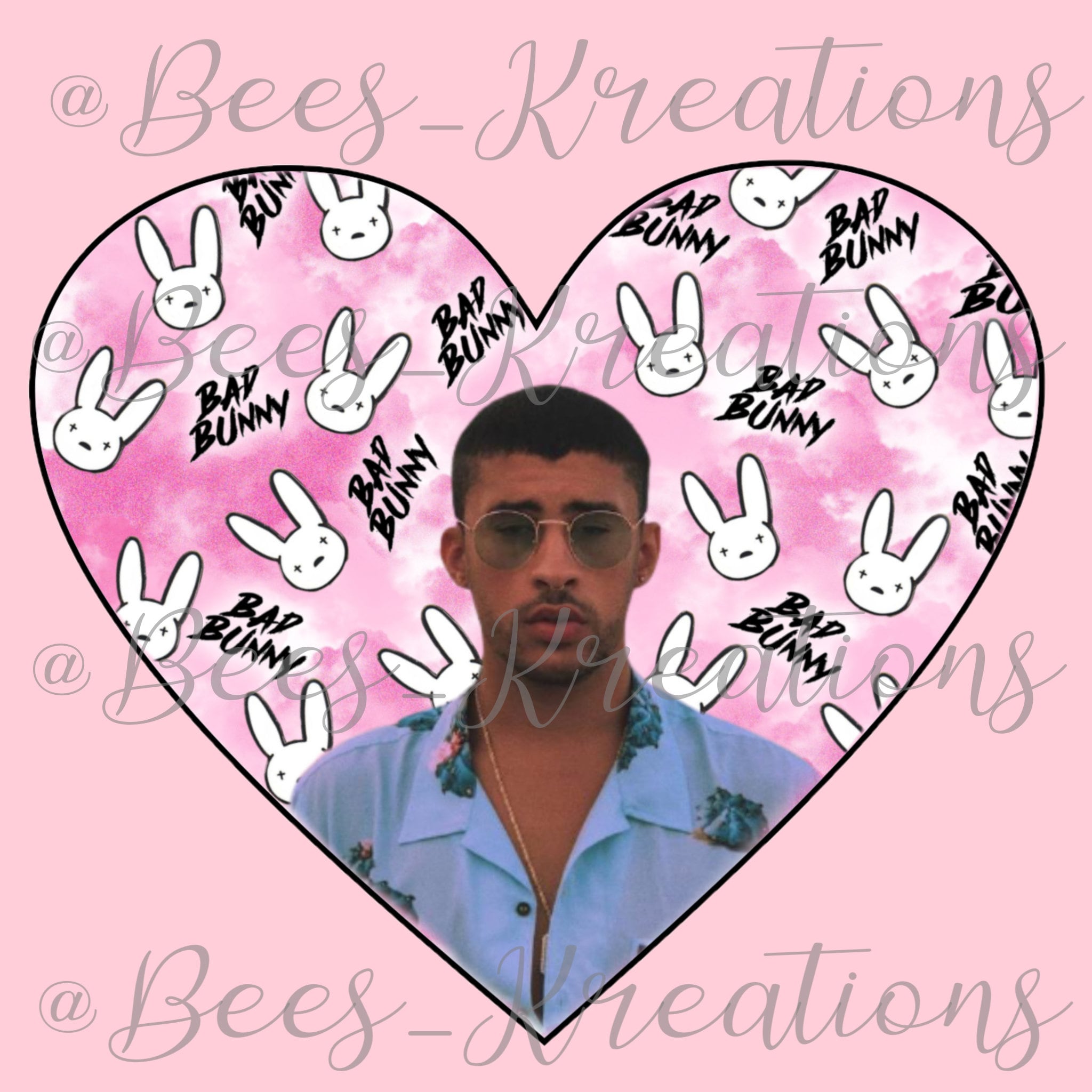 Bad Bunny Heart Png Valentines Day - Etsy