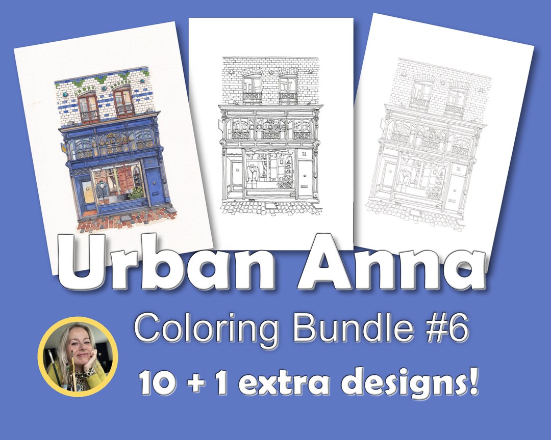 Part 6: Set of 11 Downloadable Coloring Pages of Original Urban Anna ...