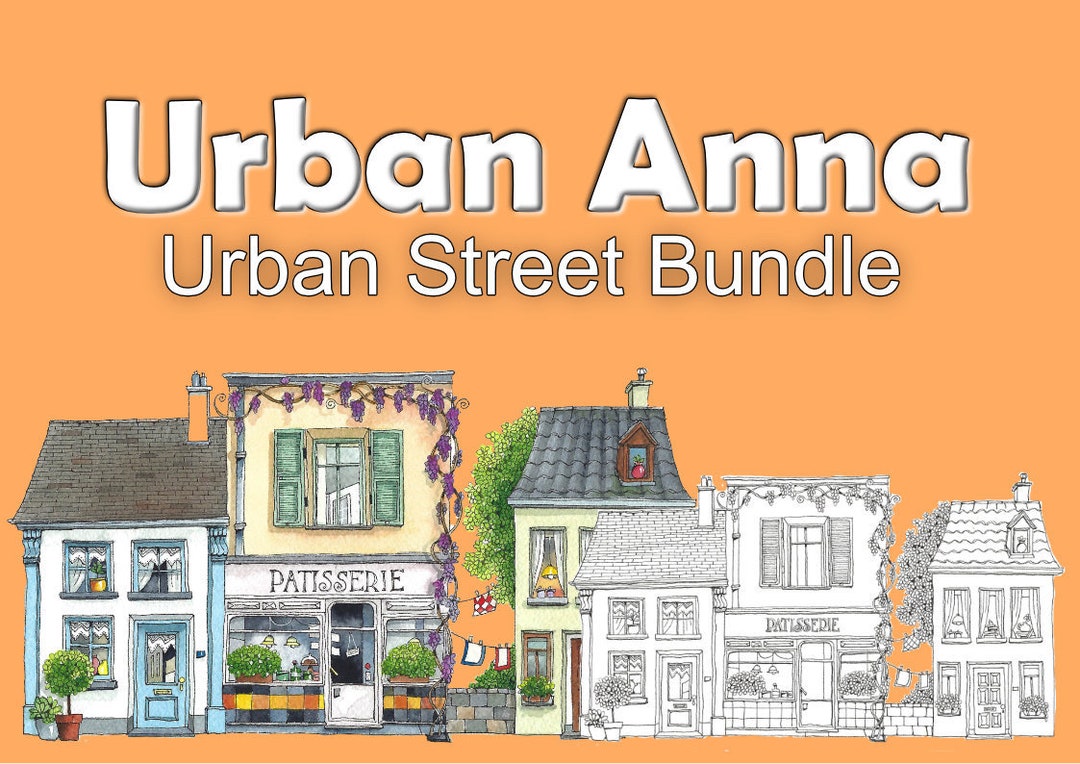 The Urban Street Collection: Set of 5 Downloadable Coloring Sheets of ...