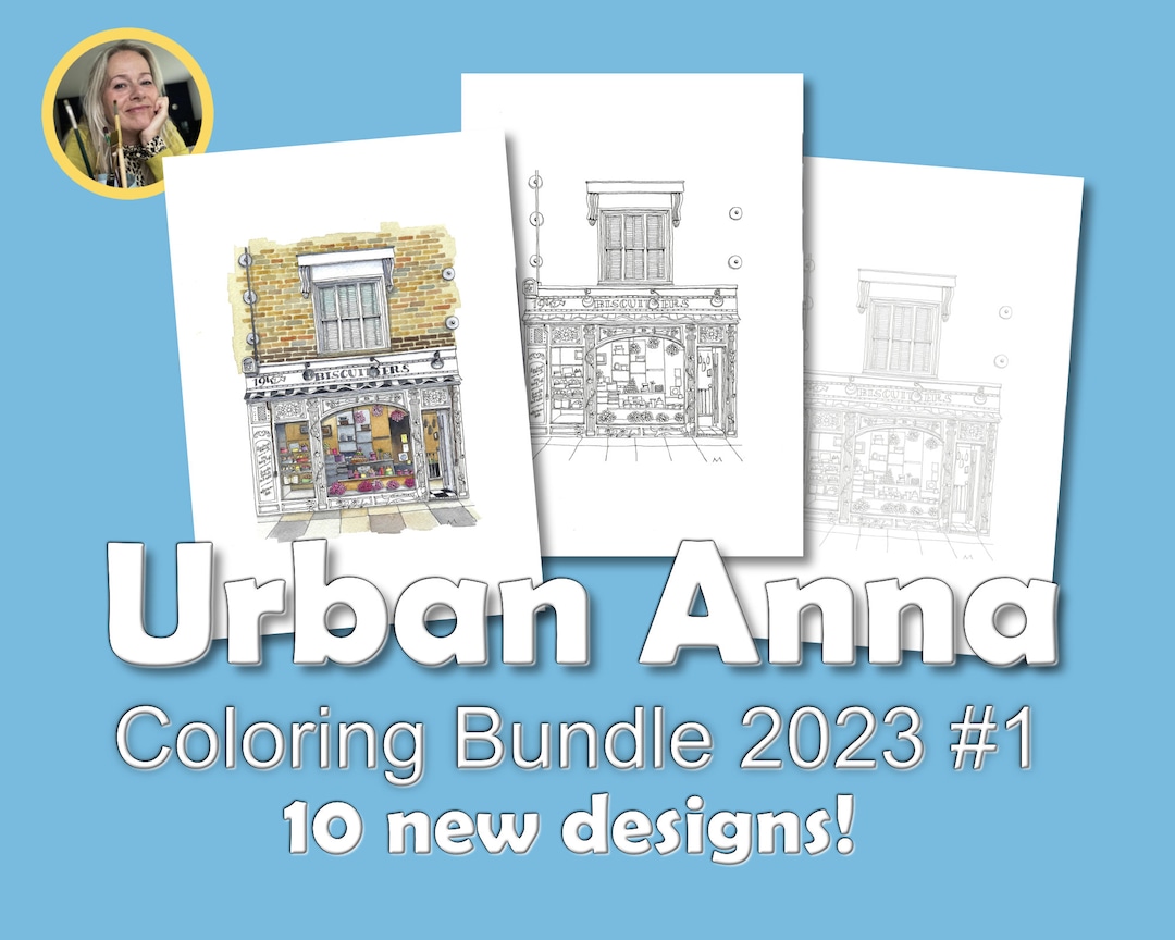 Part 1: Set of 10 Downloadable Coloring Pages of Original Urban Anna ...