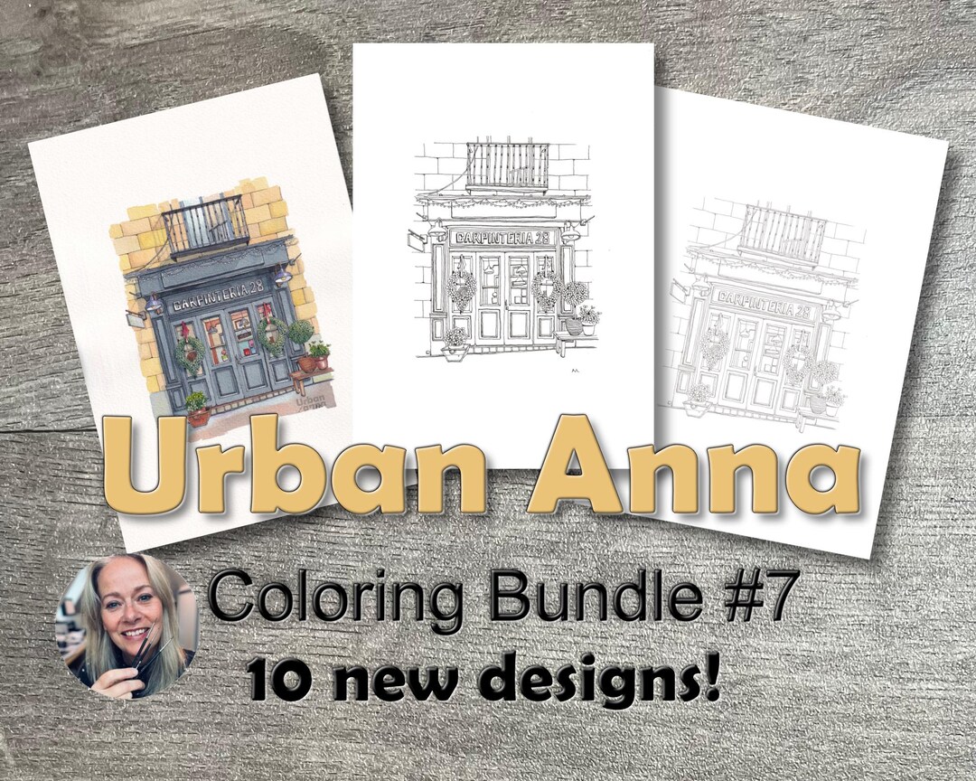 Part 7: Set of 10 Downloadable Coloring Pages of Original Urban Anna ...