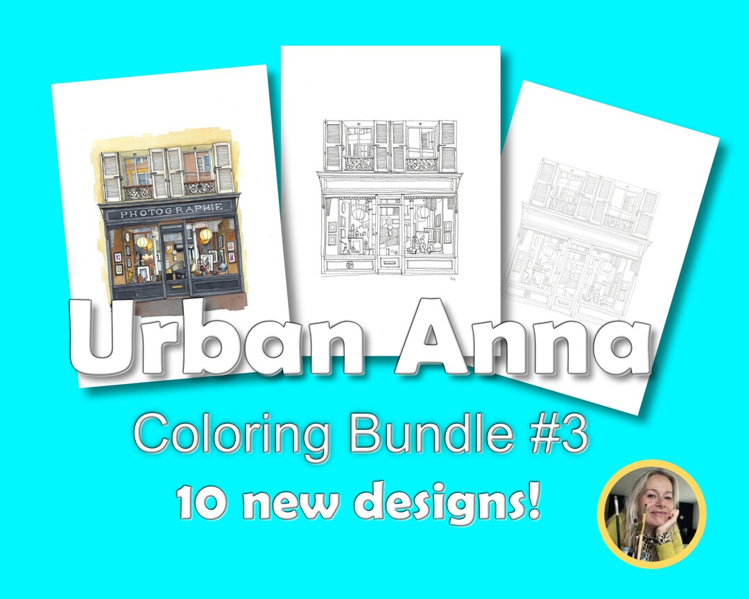 Part 3: Set of 10 Downloadable Coloring Pages of Original Urban Anna ...
