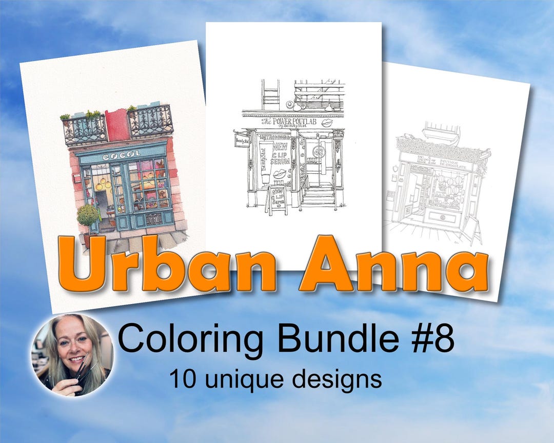 NEW Part 8: Set of 10 Downloadable Coloring Pages of Original Urban ...