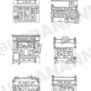 Tiny Shops Collection: Set of 3 Downloadable Coloring Sheets With 18 ...