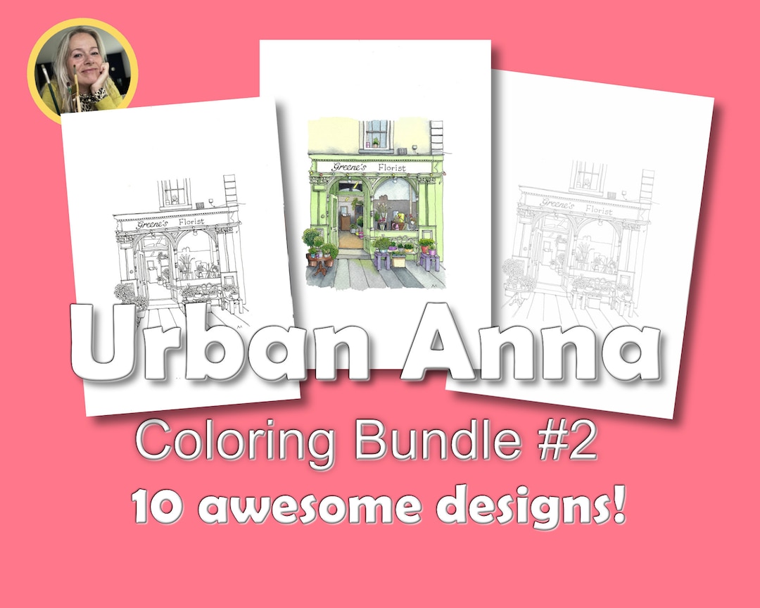 Part 2: Set of 10 Downloadable Coloring Pages of Original Urban Anna ...