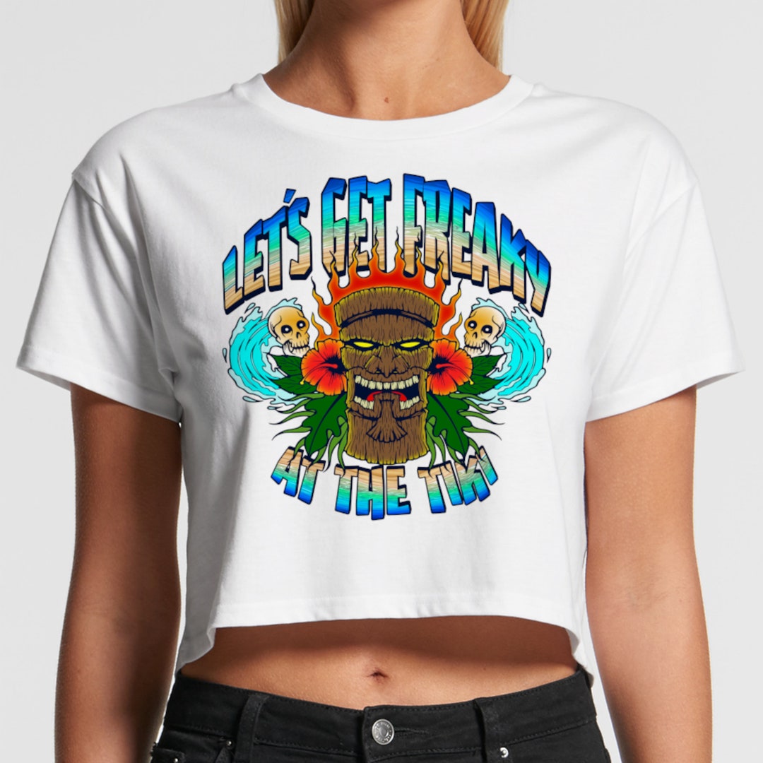 Crop Top T-shirt, Women's Midriff Top Cutoff Shirt Custom Graphic Tee ...