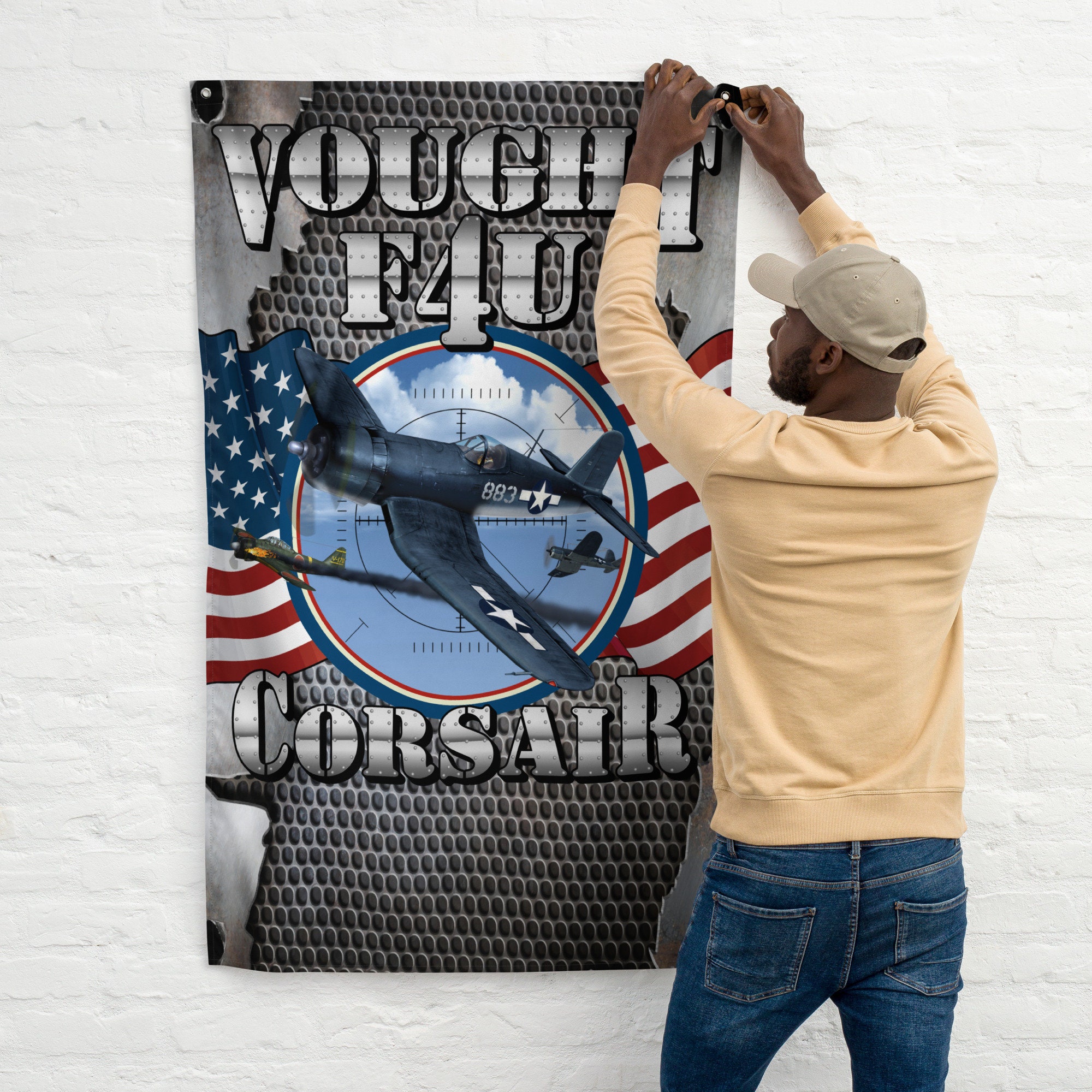Vought F4U Corsair Wall Flag: WW2 Aircraft Tapestry Banner - Etsy