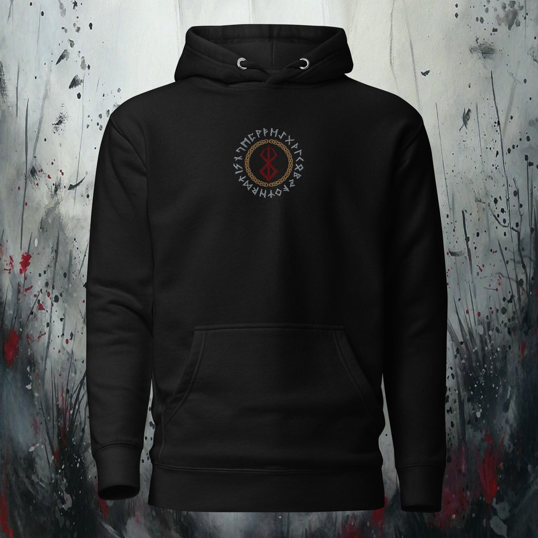Viking Hoodie With Younger Futhark Norse Alphabet Runes - Gift for Him ...